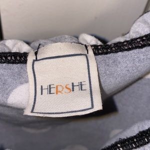 Hershe | Tops | Hershe Large Black White Poka Dot Spaghetti String Crop ...